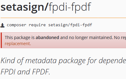 Meta packages for FPDI abandoned! setasign.com